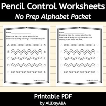 At Home Learning Activities Packet - No Prep Alphabet Pencil Control ...