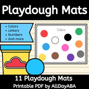 Basic Concepts Playdough Mats with Alphabet Letters, Numbers 1-20, and More
