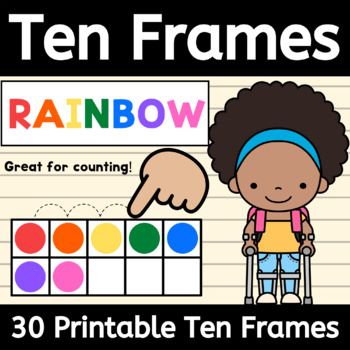 Rainbow Printable Ten Frames with Blank Frame for Counting to 10