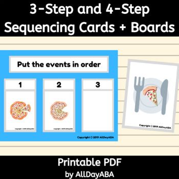3 Step and 4 Step Sequencing Picture Cards for Special Education and ...