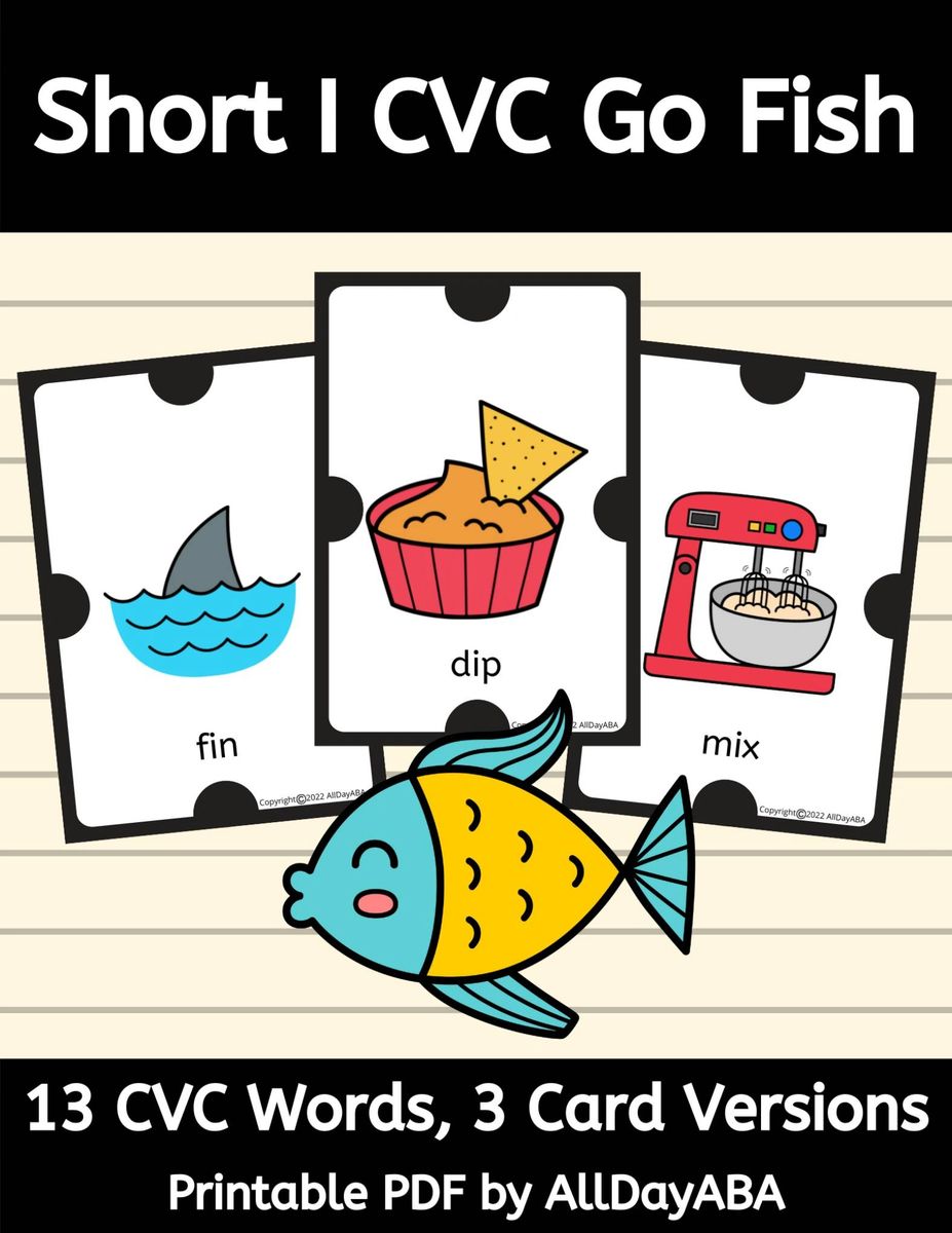 Short I CVC Sight Words Go Fish Game