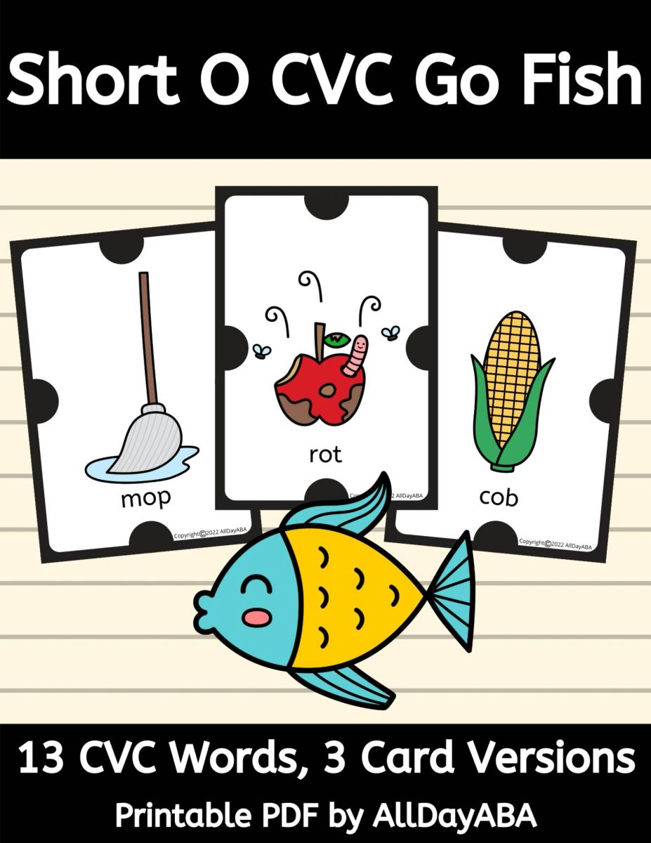 Short O CVC Sight Words Go Fish Game