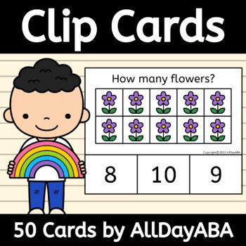 Spring Ten Frames Count and Clip Cards for Counting 1-10, ABA, Special ...