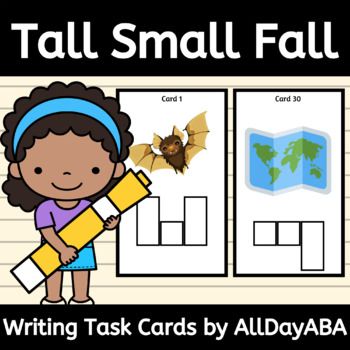 Tall Small Fall Letters Task Cards for Writing 3-Letter Words in ...