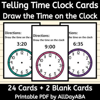Telling Time on an Analog Clock Task Cards for Life Skills Practice in ...