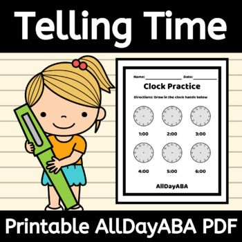 Telling Time Worksheets for Life Skills Practice with Blank Analog Clock