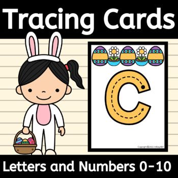 Alphabet and Number Tracing Cards for Easter with A to Z Letter ...
