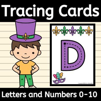 Alphabet and Number Tracing Cards for Mardi Gras with A to Z Letter ...