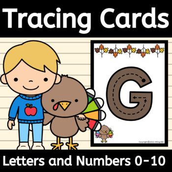 Alphabet and Number Tracing Cards for Thanksgiving with A to Z Letter ...