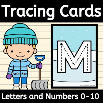 Alphabet and Number Tracing Cards for Winter with A to Z Letter ...