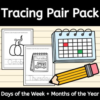 Tracing Days of the Week and Months of the Year for Trace and Write ...