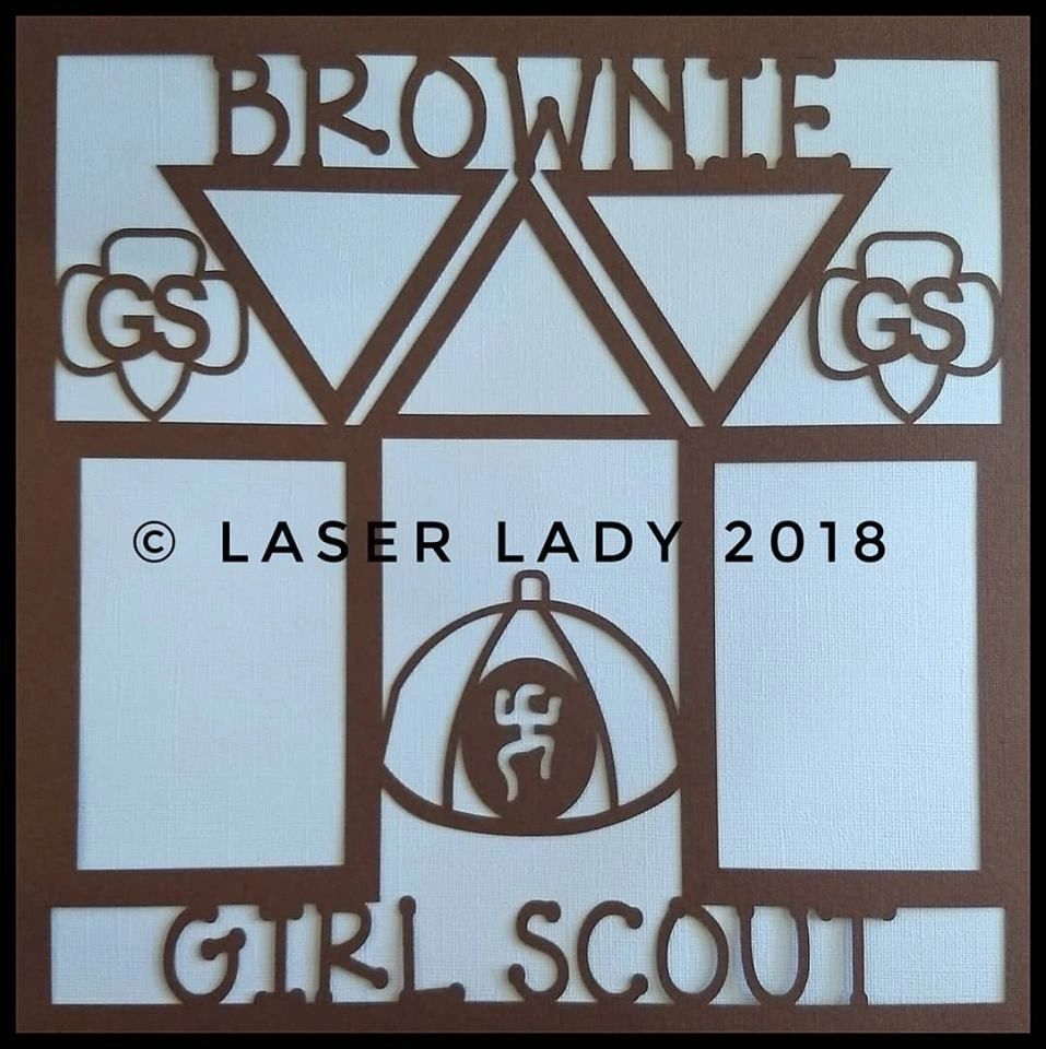 12x12 Brownie Girl Scout Overlay