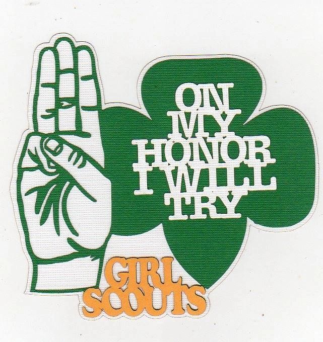 On My Honor Girl Scout Pledge and 3 Finger Hand Scrapbook Title