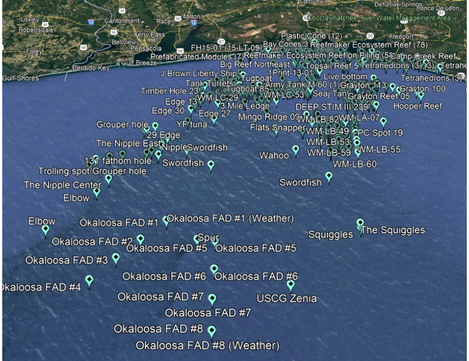 Destin Digital GPS Fishing Map