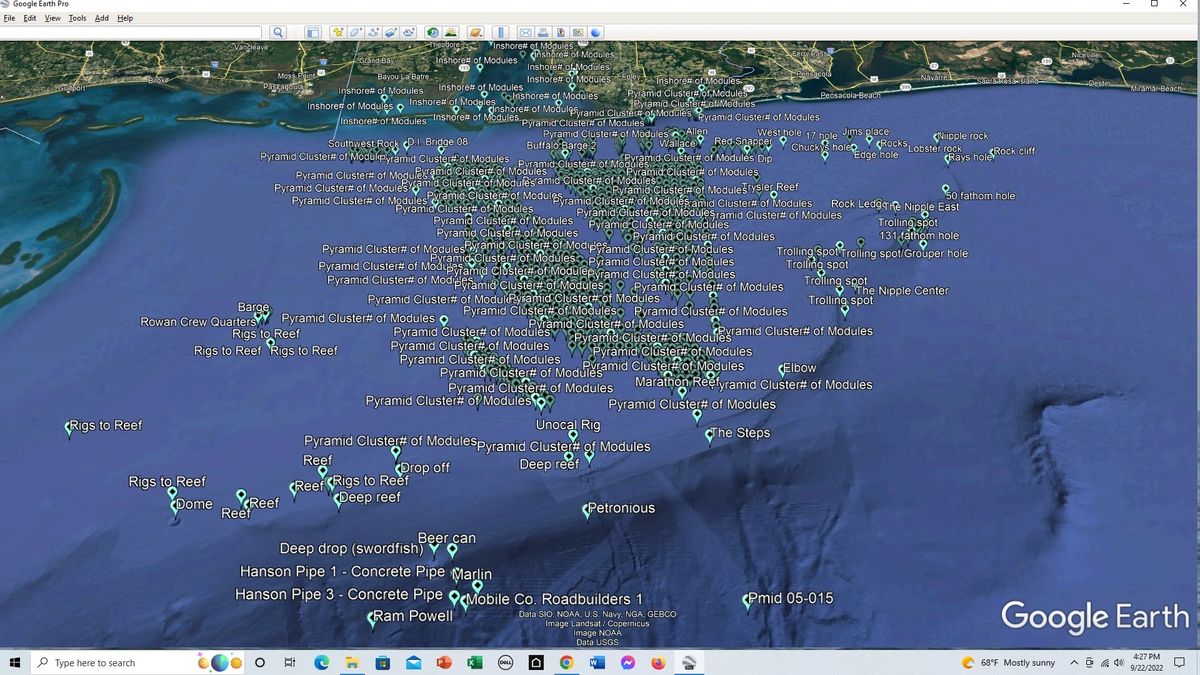 Alabama Digital GPS Fishing Map