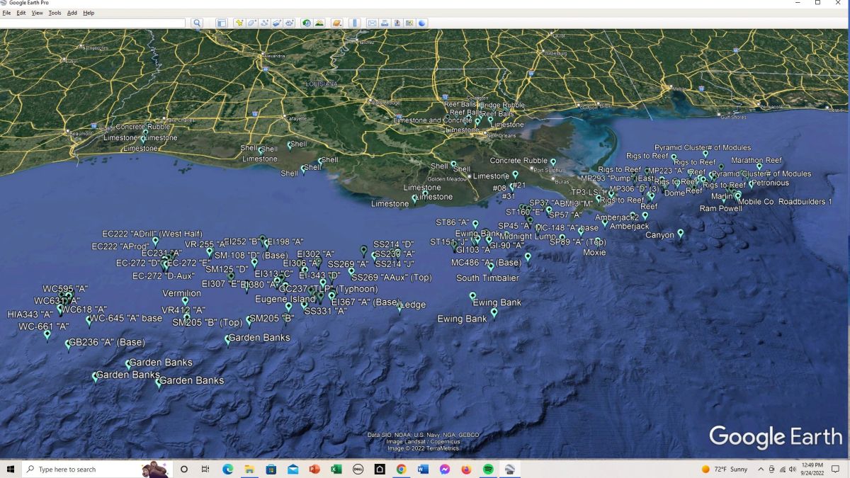Louisiana Digital GPS Fishing Map