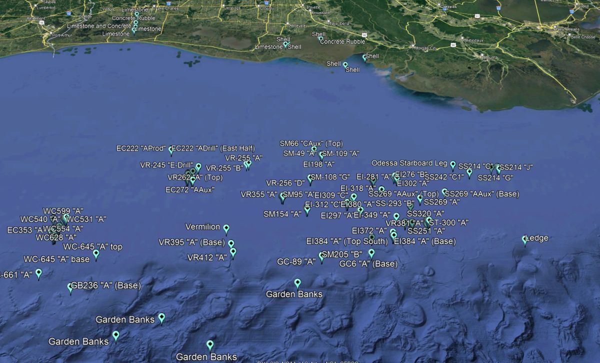 Louisiana West Digital GPS Fishing Map
