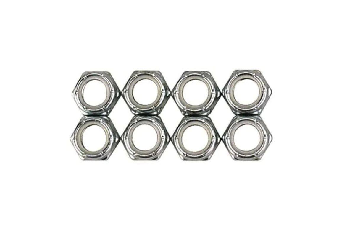 Steel Fine Thread Nylock Nuts, 5/16 Inch-24 Thread, 50 Pack