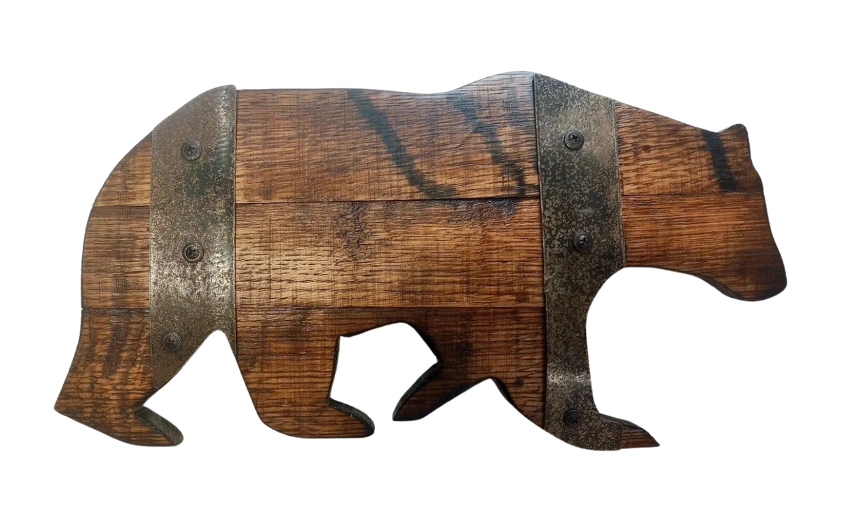 15" Bourbon Bear wall hanging