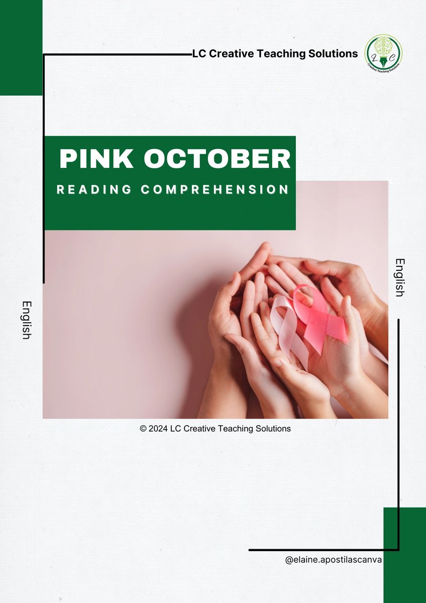 Pink October Reading Comprehension – 6 Pages + Online Games + Answer ...