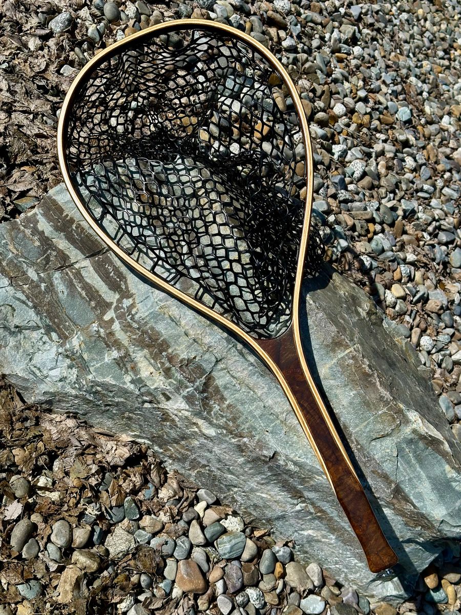 Custom Wood Fly Fishing Net Tailwater Net #802 Curly Claro Walnut