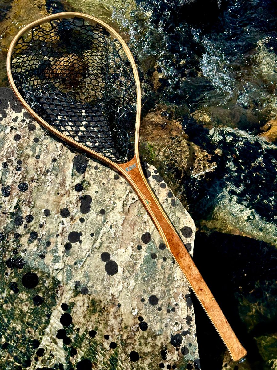 Custom Wood Fly Fishing Boat Net #430 Maple Burl