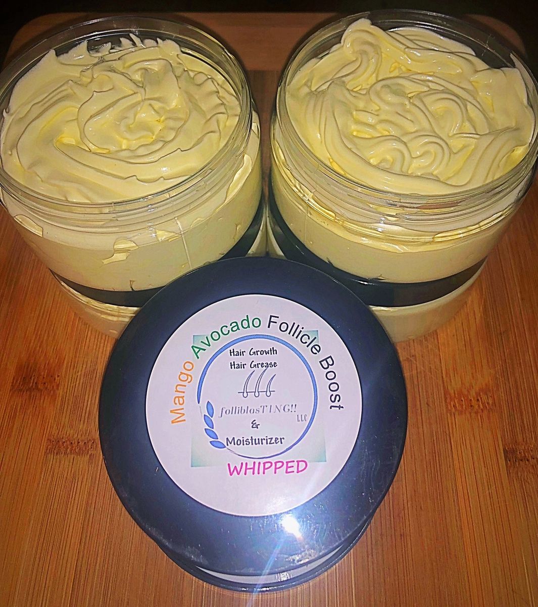 WHIPPED !! MANGO AVOCADO FOLLICLE BOOST, HAIR GREASE MOISTURIZER 8oz