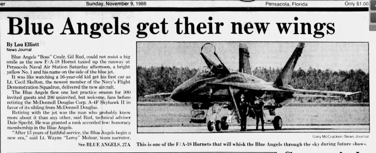 Blue Angels get their new wings (1986)