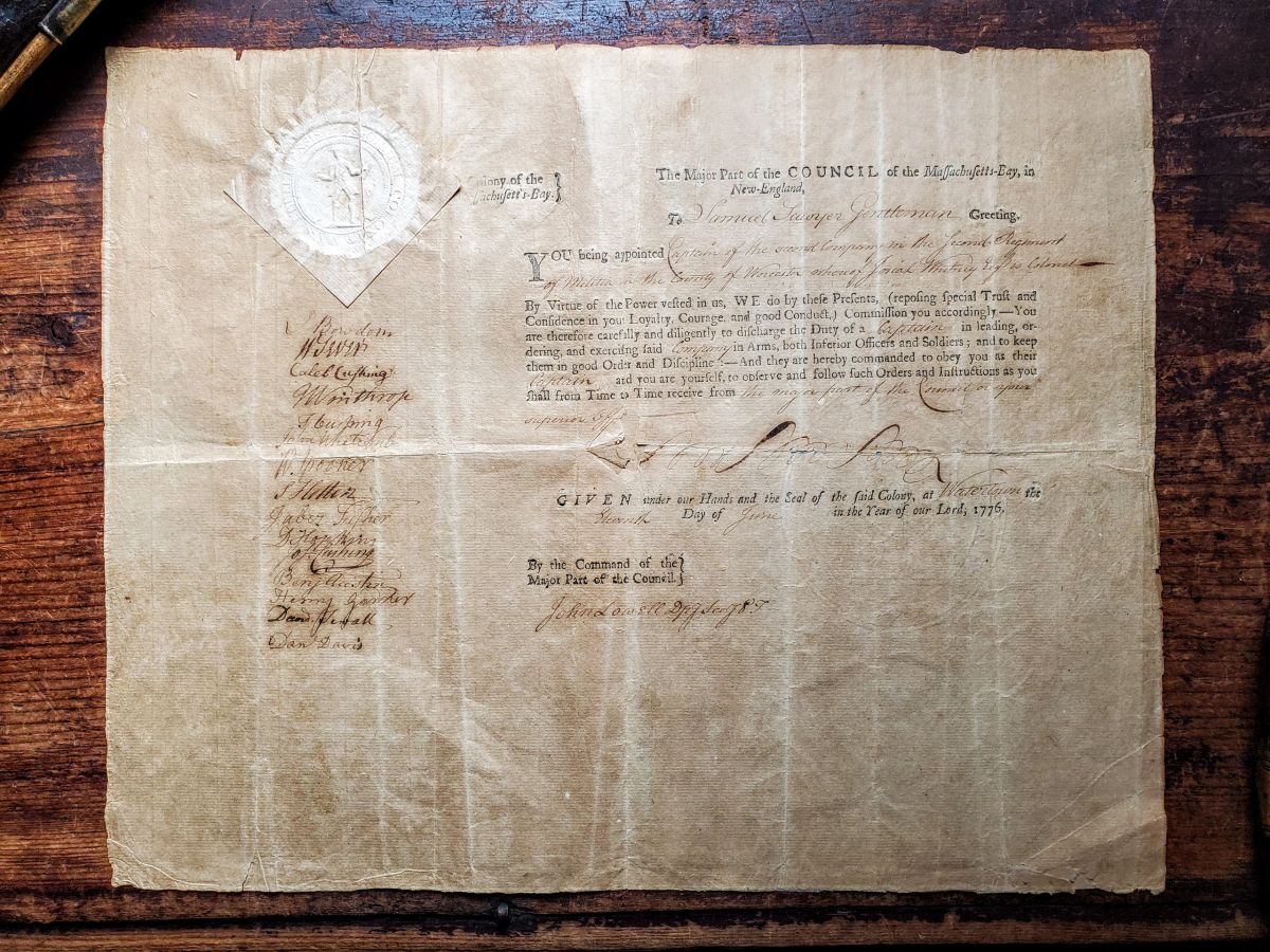 SOLD Revolutionary War 1776 Massachusetts council military appointment ...