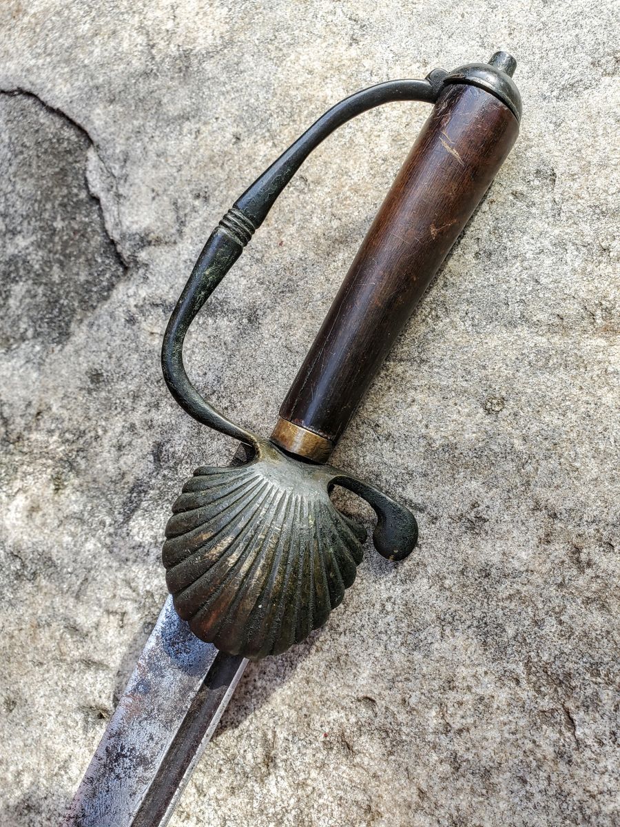 SOLD French & Indian War period English shell guard infantry hanger ...