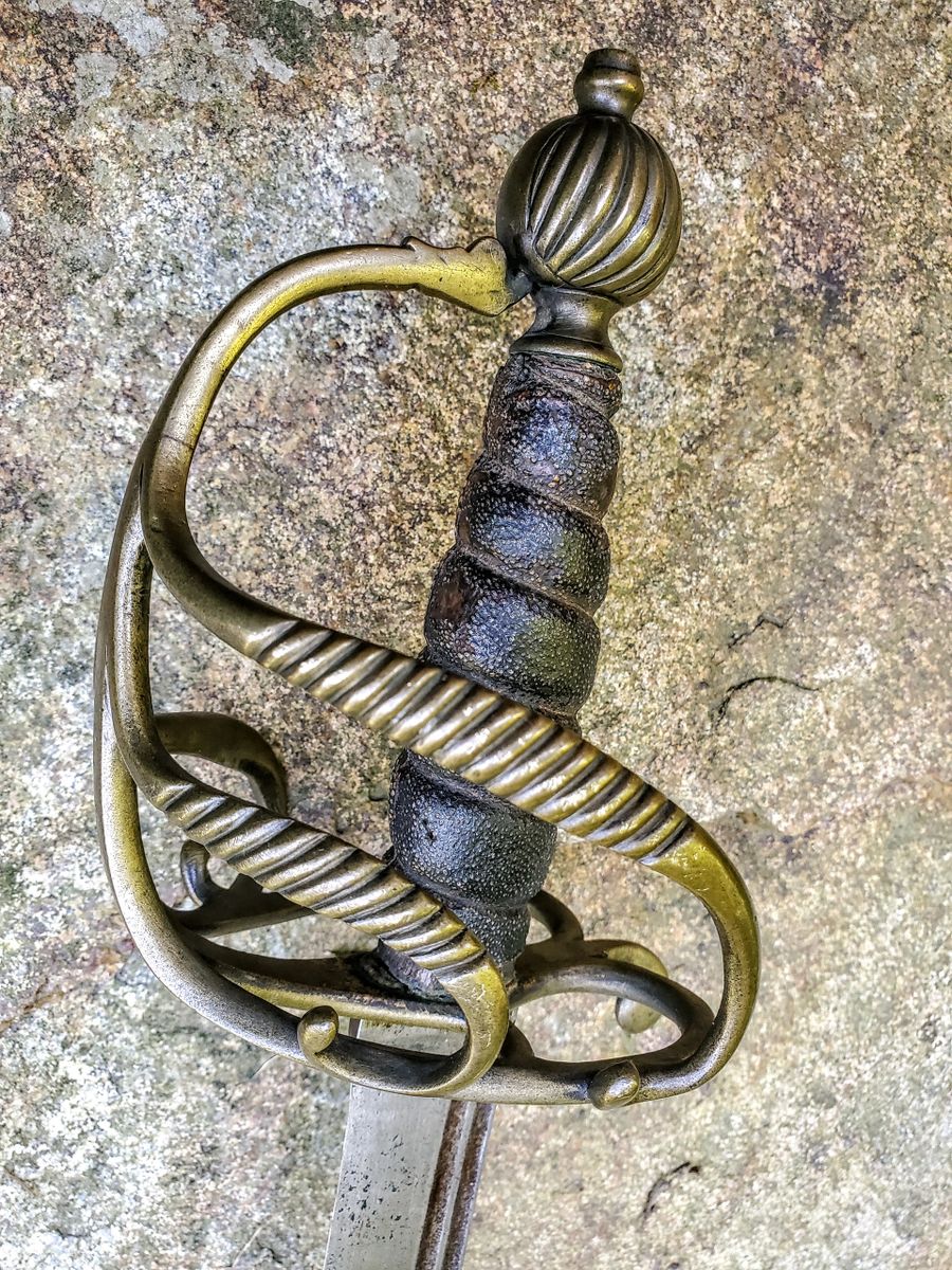 SOLD 18th c English semi-basket officer’s sword