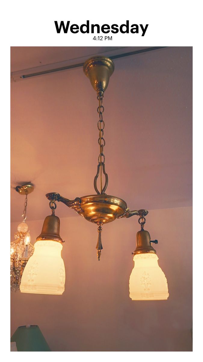 1920's Aladdin Two Light Pan Fixture