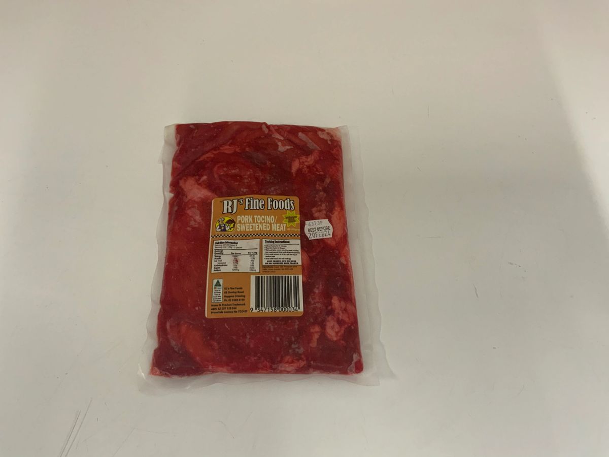 RJ’S FINE FOODS PORK TOCINO/ SWEETENED MEAT 380-400G