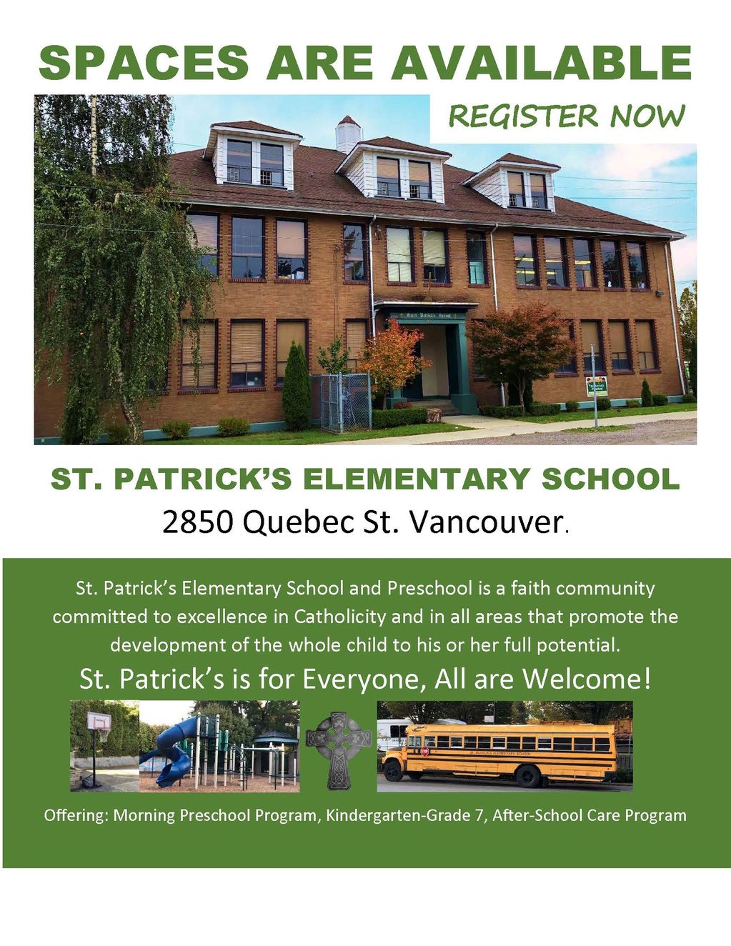 REGISTRATION | St. Patrick's Elementary School