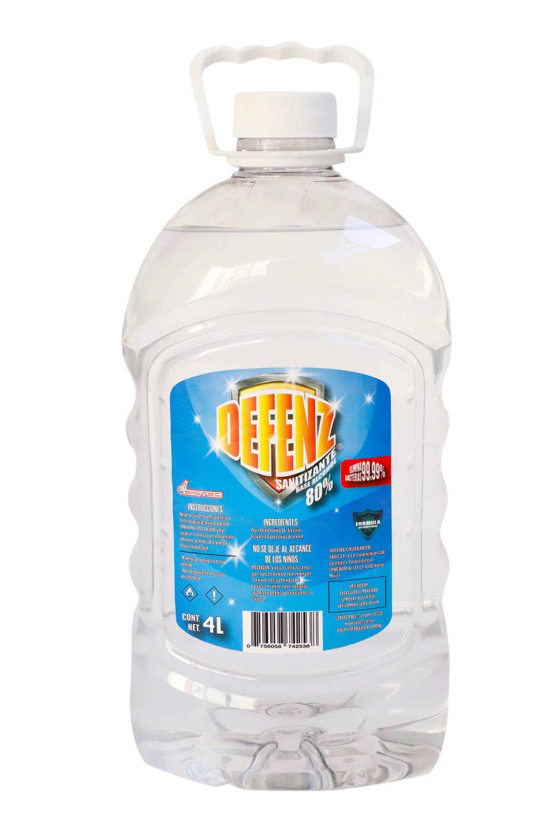 DEFENZ SANITIZANTE ALCOHOL 80% 4L