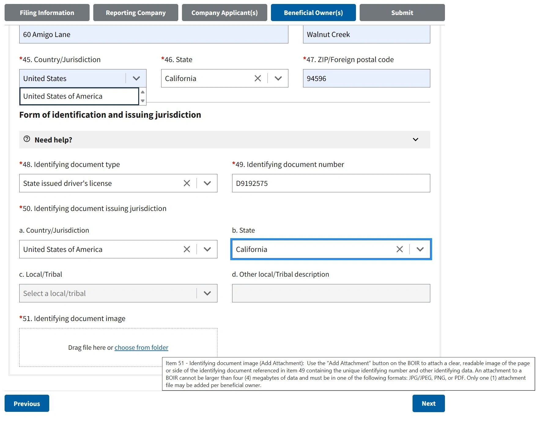 Beneficial Ownership Reporting - What Image of the ID Document?