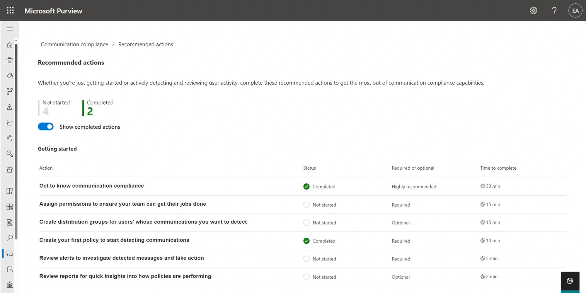 Communication Compliance: Accelerate onboarding with step-by-step