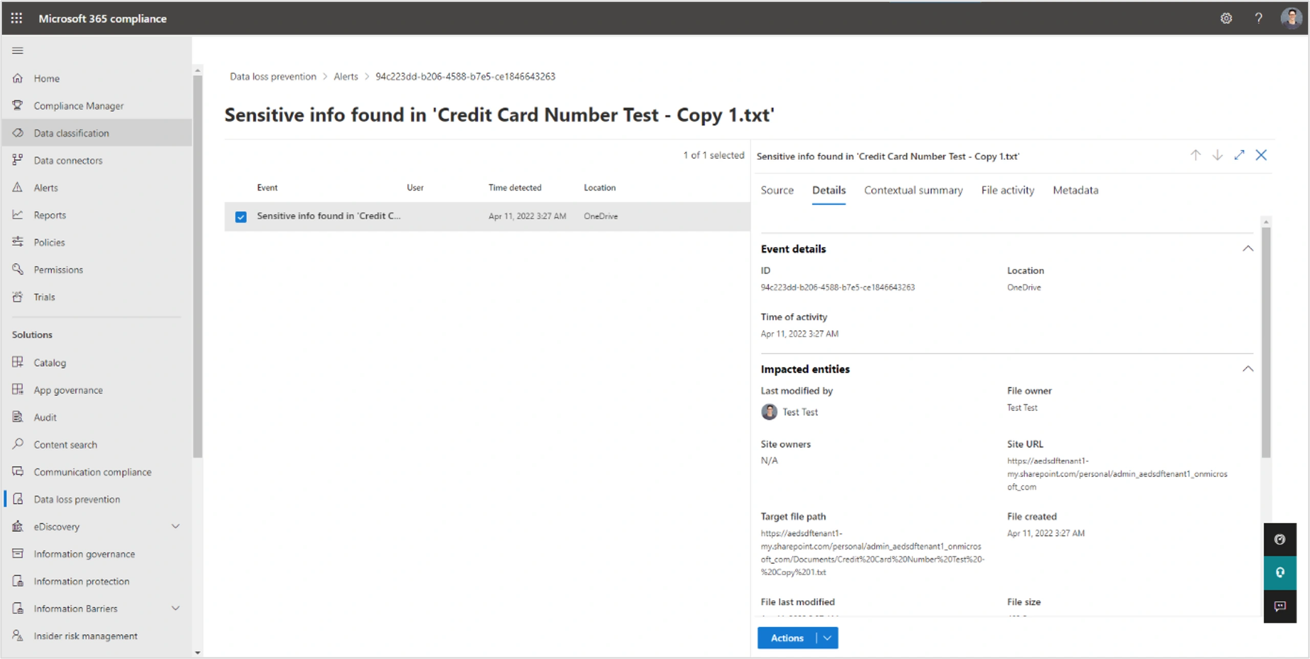 Data Loss Prevention - Deep link to Content Viewer from DLP alert