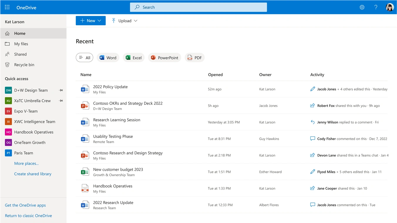 Introducing OneDrive Home, the New Landing Experience