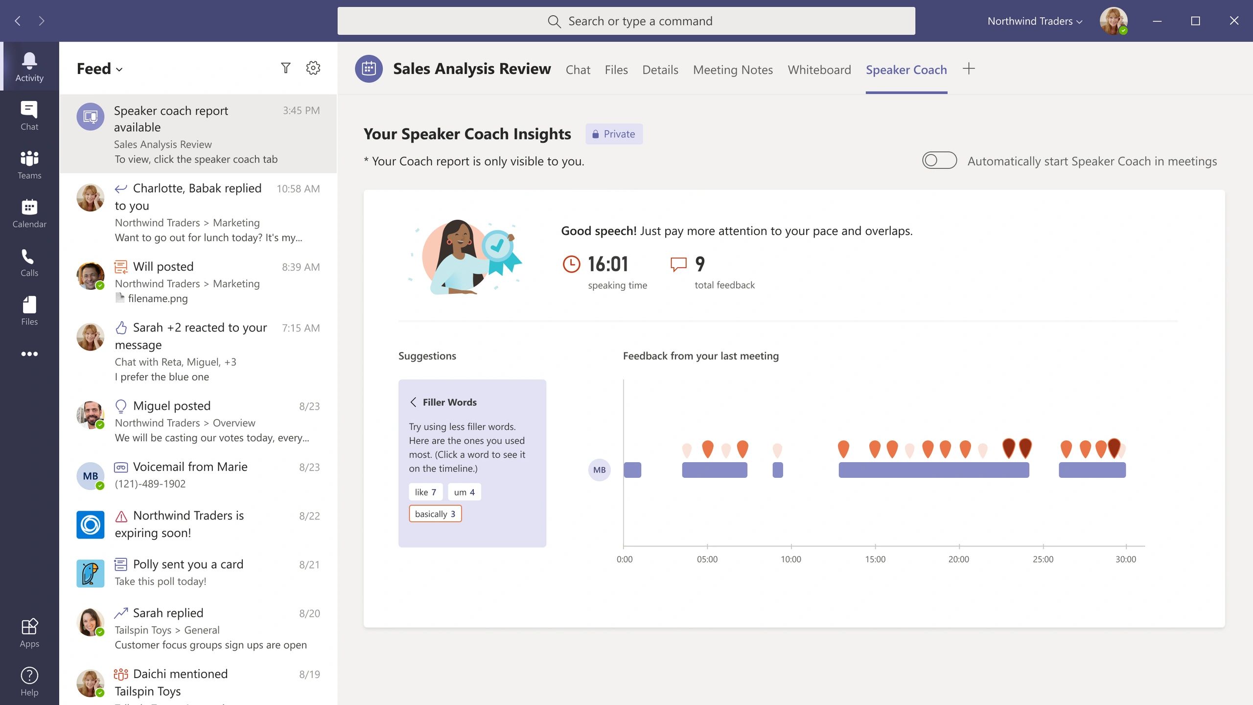 Speaker Coach in Microsoft Teams Meetings