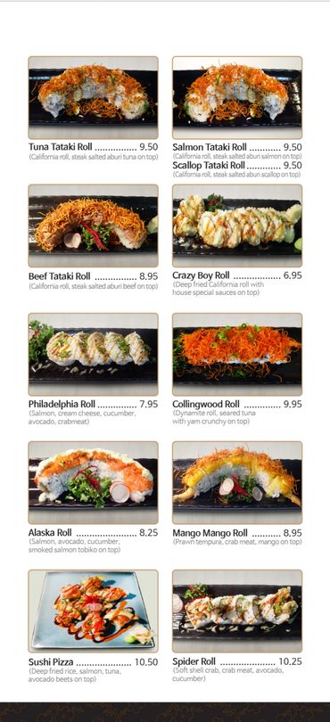 Menu | SUSHI TAKU