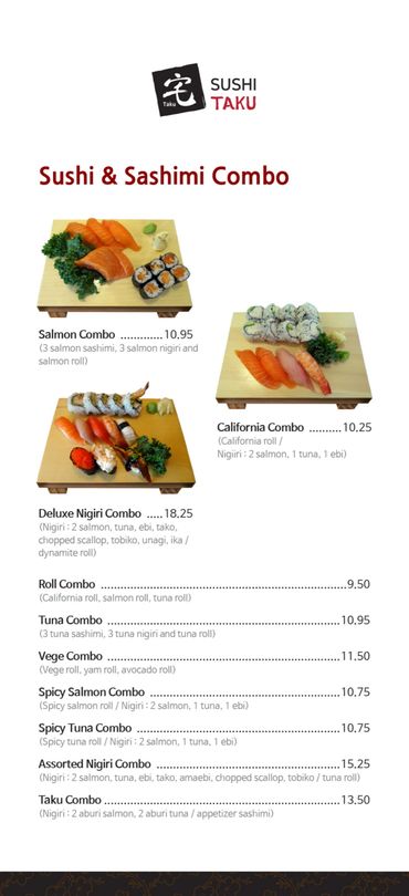 Menu | SUSHI TAKU