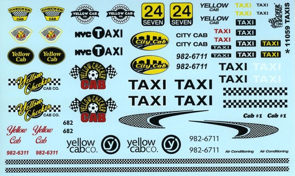 TAXIS Model Car Decal Sheet