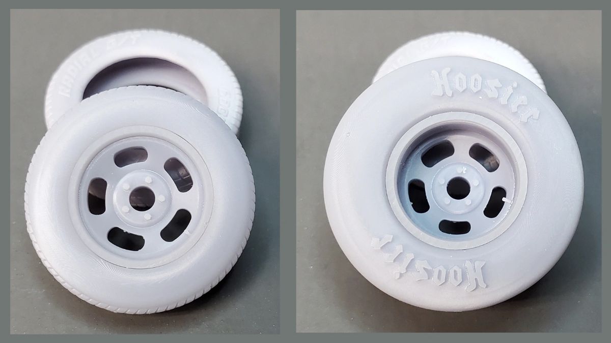 Full Set 15" Old School Slotted Mags with Street Strip Tires