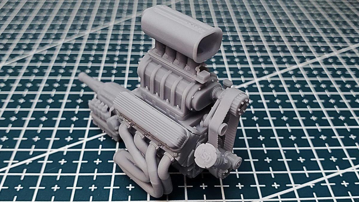 Vintage Blown BBC Drag Engine With Hilborn Injection 1/24 - 1/25