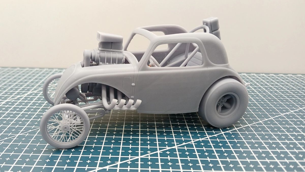 Front engine old school Fiat dragster model kit 1/25 Scale