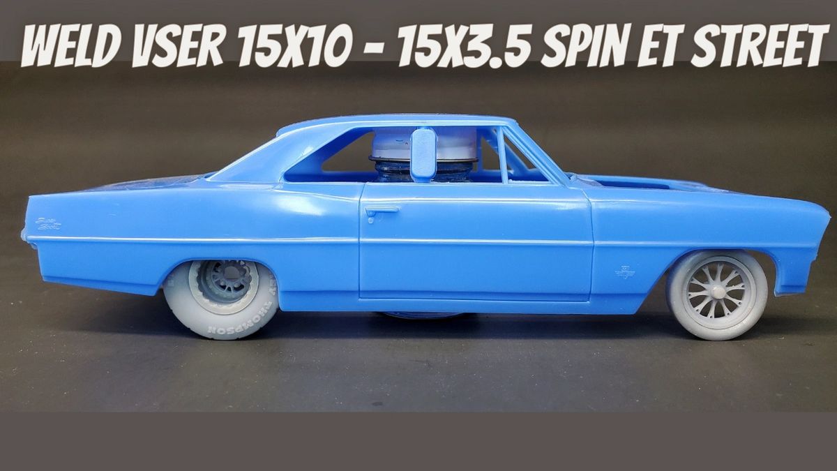 Full Set Weld Vser 15X10 - 15X3.5 Spin ET Street Wheels and Tires