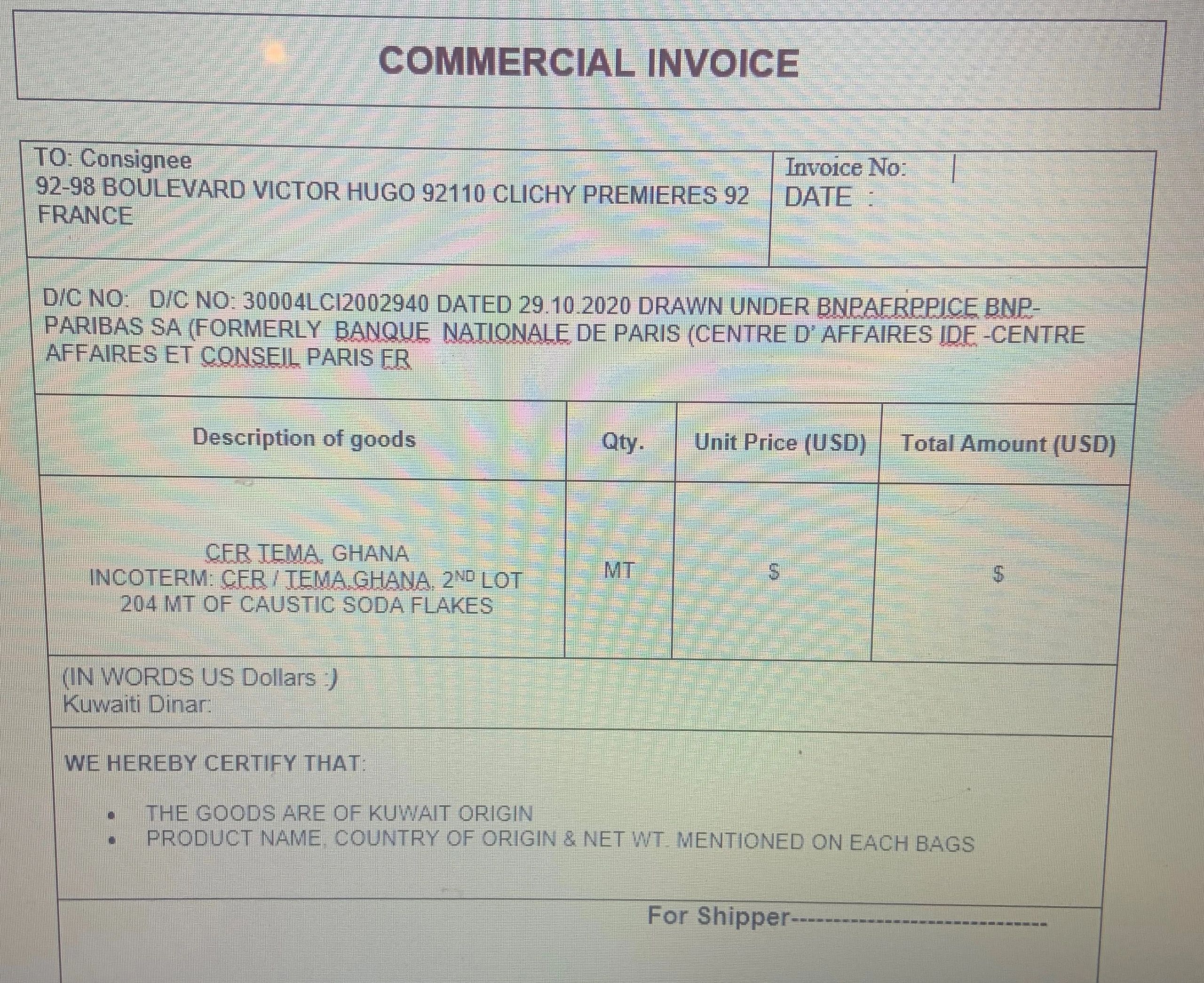 How to prepare Commercial Invoice for shipping?