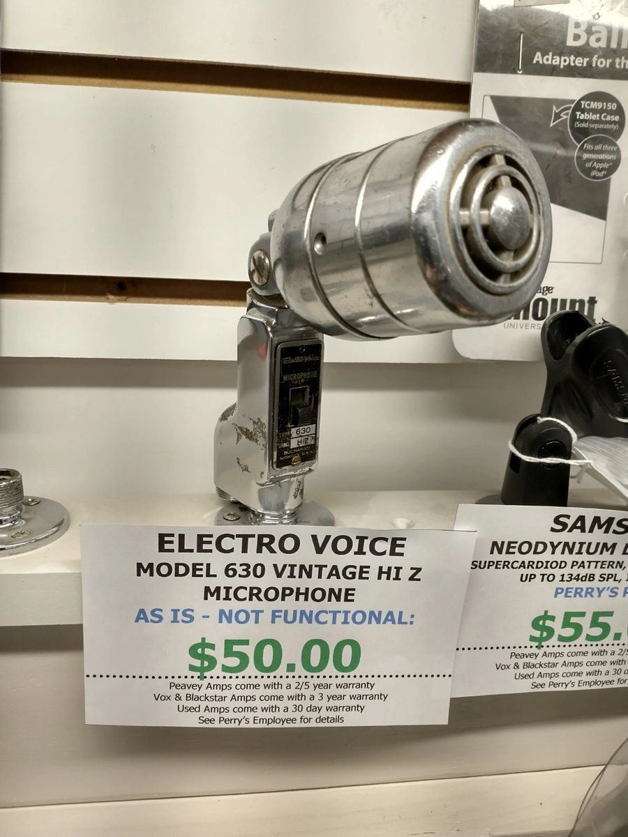 Electro Voice Model 630 Vintage Hi Z Microphone (AS IS - non-functioning)