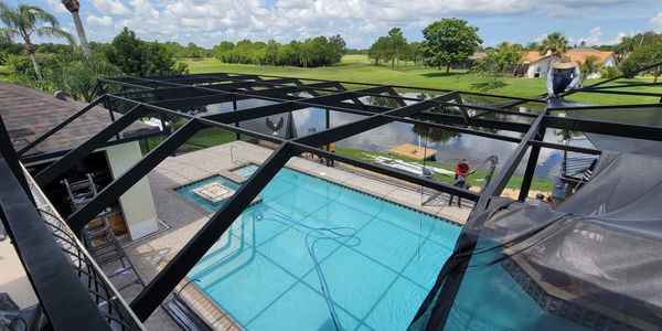 Pool Cage Painting, Pool Cage Rescreening, Pool Cage Restoration